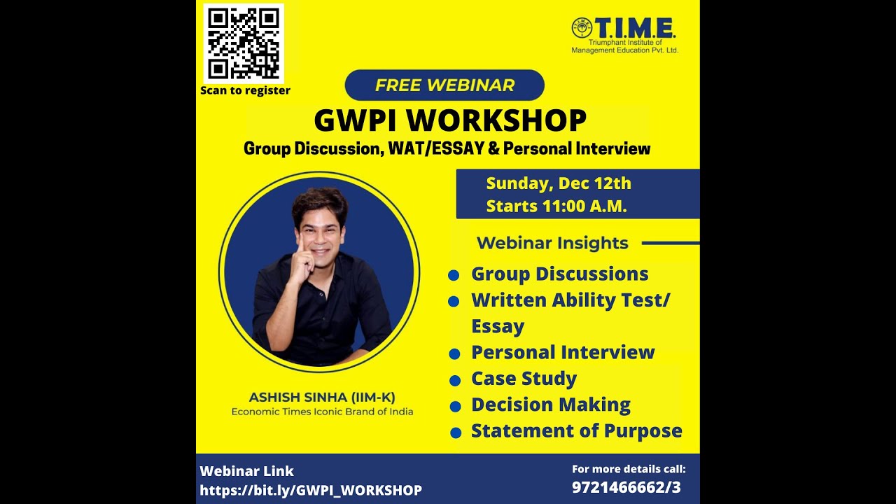 GWPI Session 1:How to write SOP by Ashish Sir (IIM-K)|| 12th Dec - YouTube