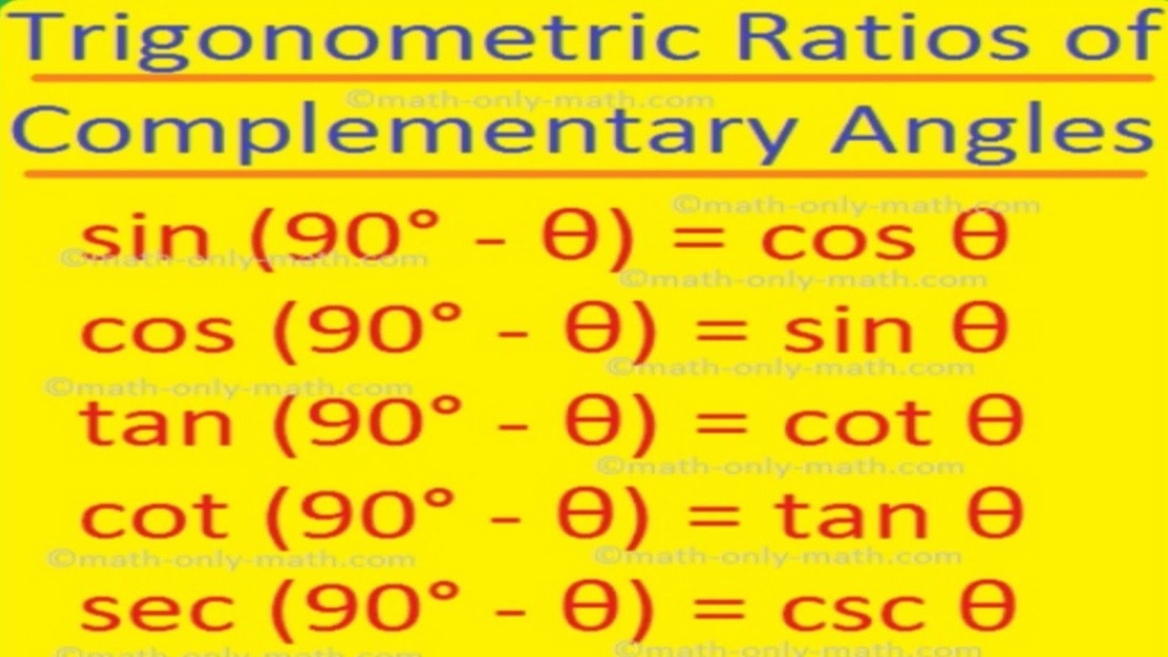 Trigonometry Complementary Angle Youtube 4996
