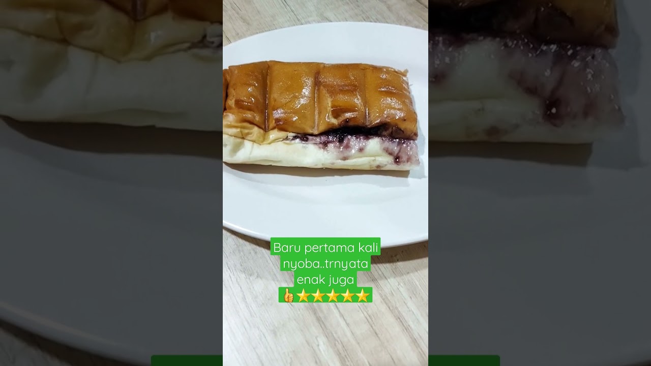 Ternyata enak...Roti bakar penyet khas bangka rasa blueberry - YouTube