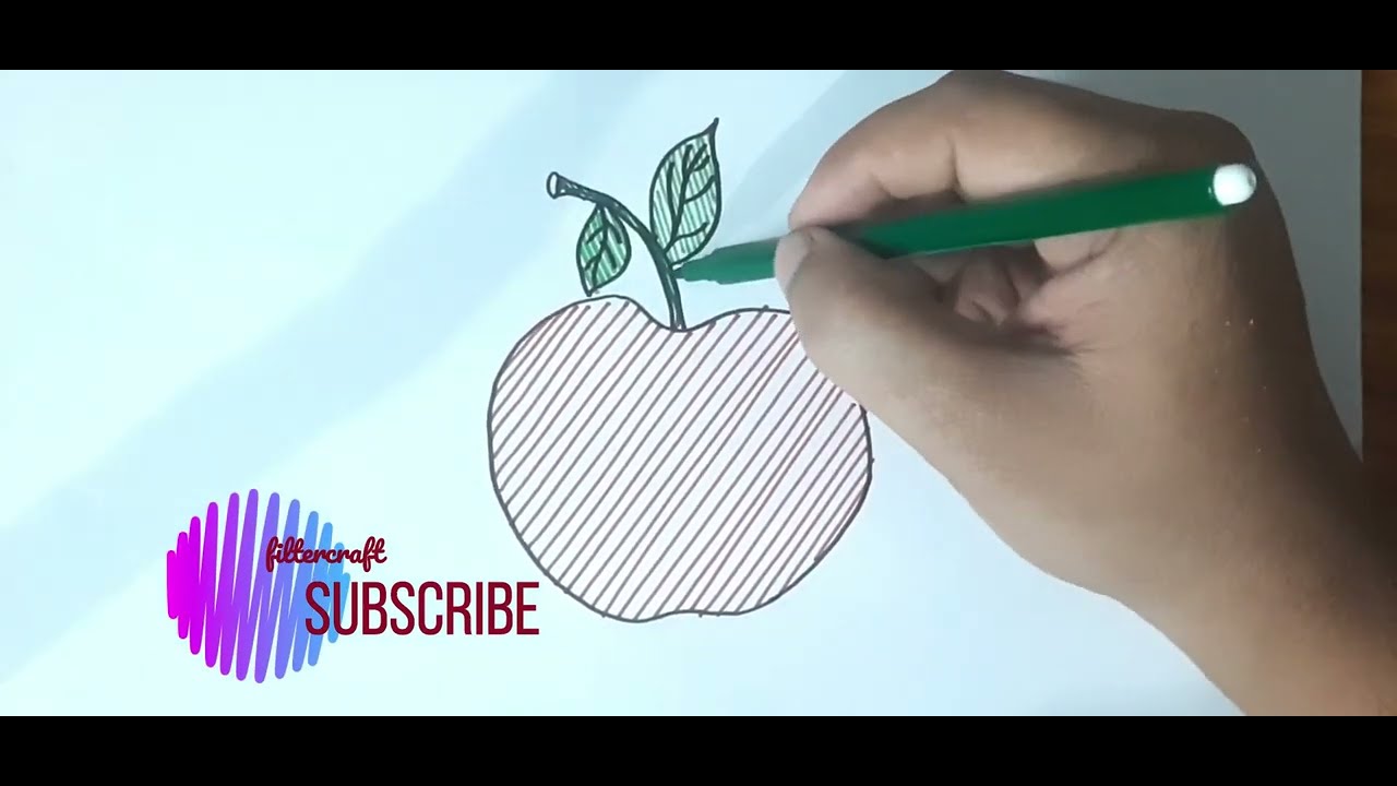 Apple Drawing | Simple Apple Drawing | Apple Drawing For Kids - YouTube
