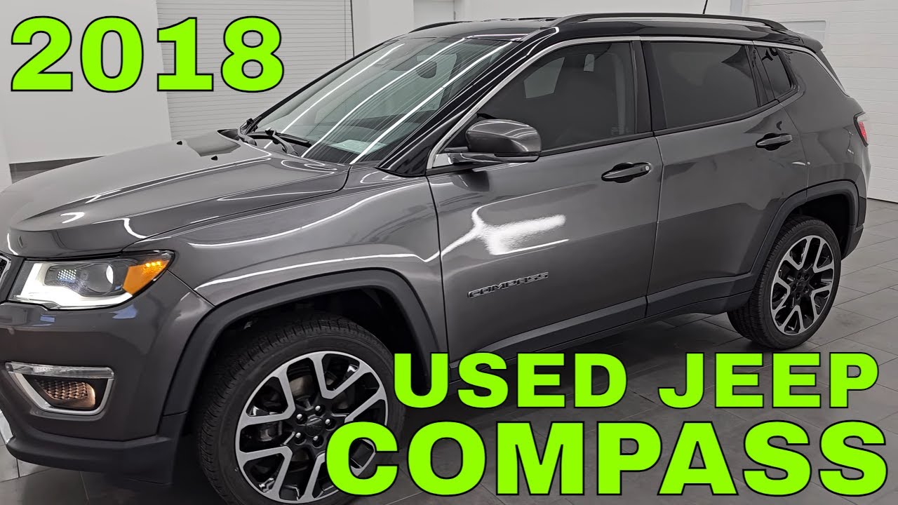 2018 USED JEEP COMPASS HIGH MILEAGE LIMITED GRANITE CRYSTAL WALKAROUND ...