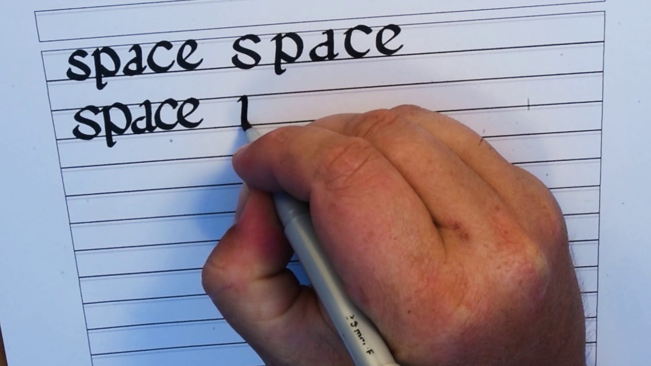 Simplified Bookhand Calligraphy: Spacing Letters and Words - YouTube