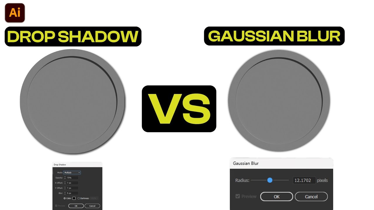 Drop shadow Vs Gaussian Blur : Illustrator tutorials - YouTube
