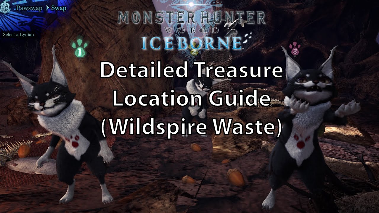 MHW Iceborne Detailed Treasure Location Guide - Wildspire Waste - YouTube
