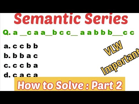 Semantic Series Questions | How to solve | Easy Method | MCQs - YouTube