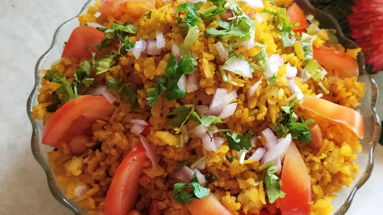 Chana Poha with the flavour of Pav Bhaji Masala - YouTube