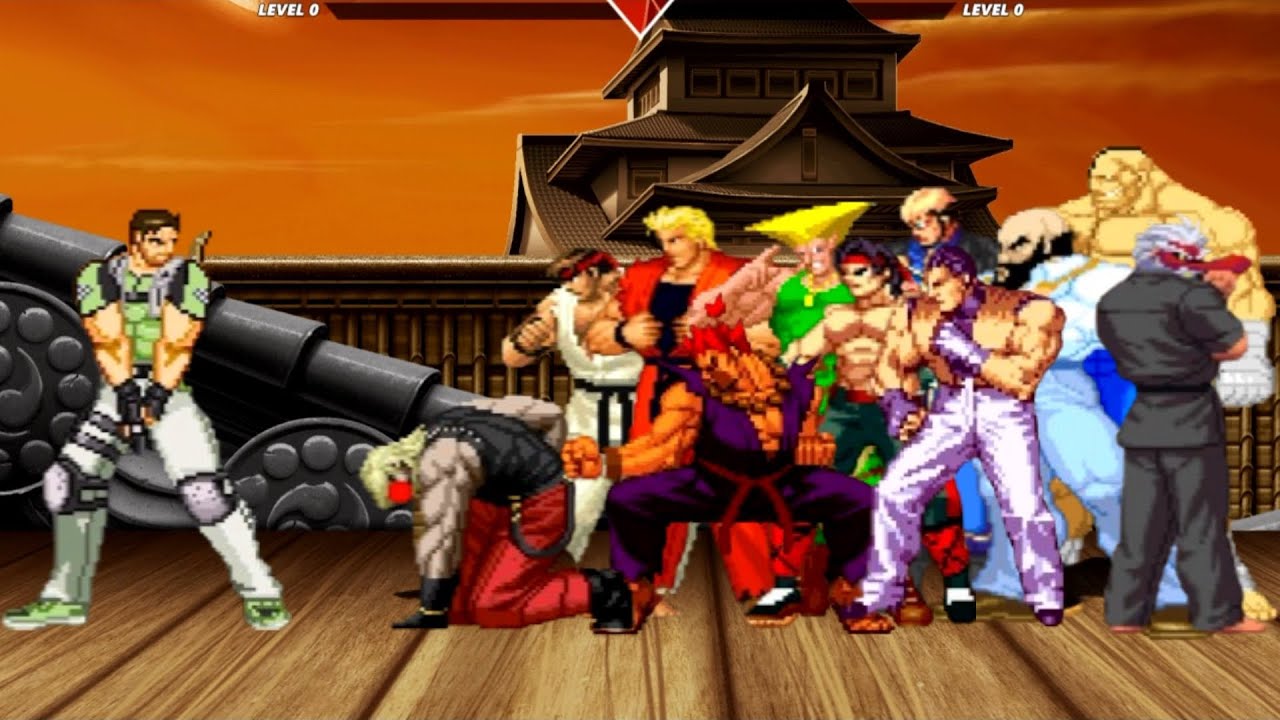 CHRIS REDFIELD VS EVERYONE FT : RUGAL RYU RYO GUILE LIUKANG GOENITZ BELGER SAGAT MRKARATE AKUMA ...