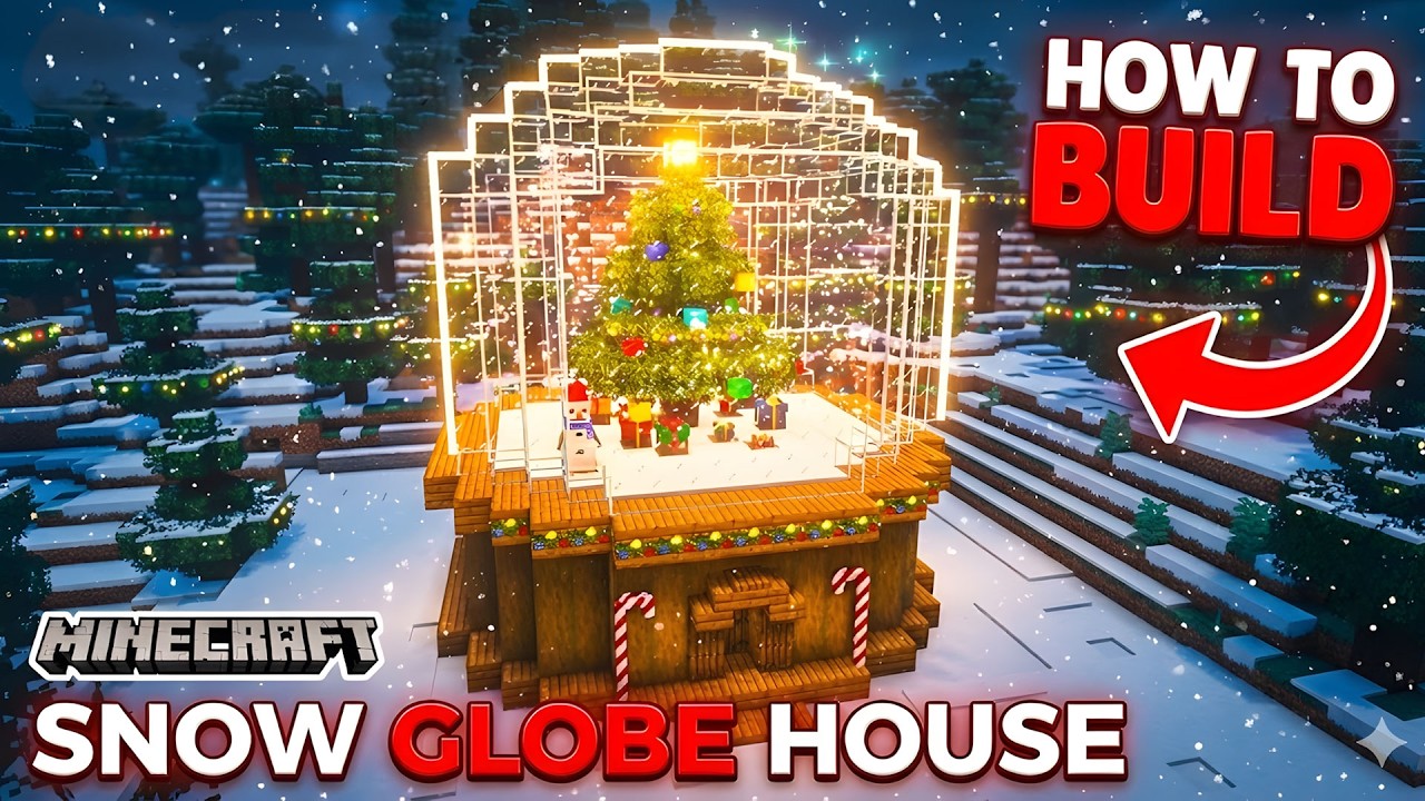 Minecraft Tutorial: How to Build a Giant Snow Globe House ️ (Easy 2025 ...