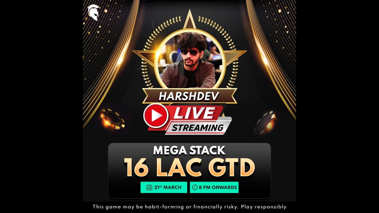 MEGA STACK | Giveaway Alert | 16 Lacs GTD on Spartan Poker | Hdjharsh Gamig - YouTube