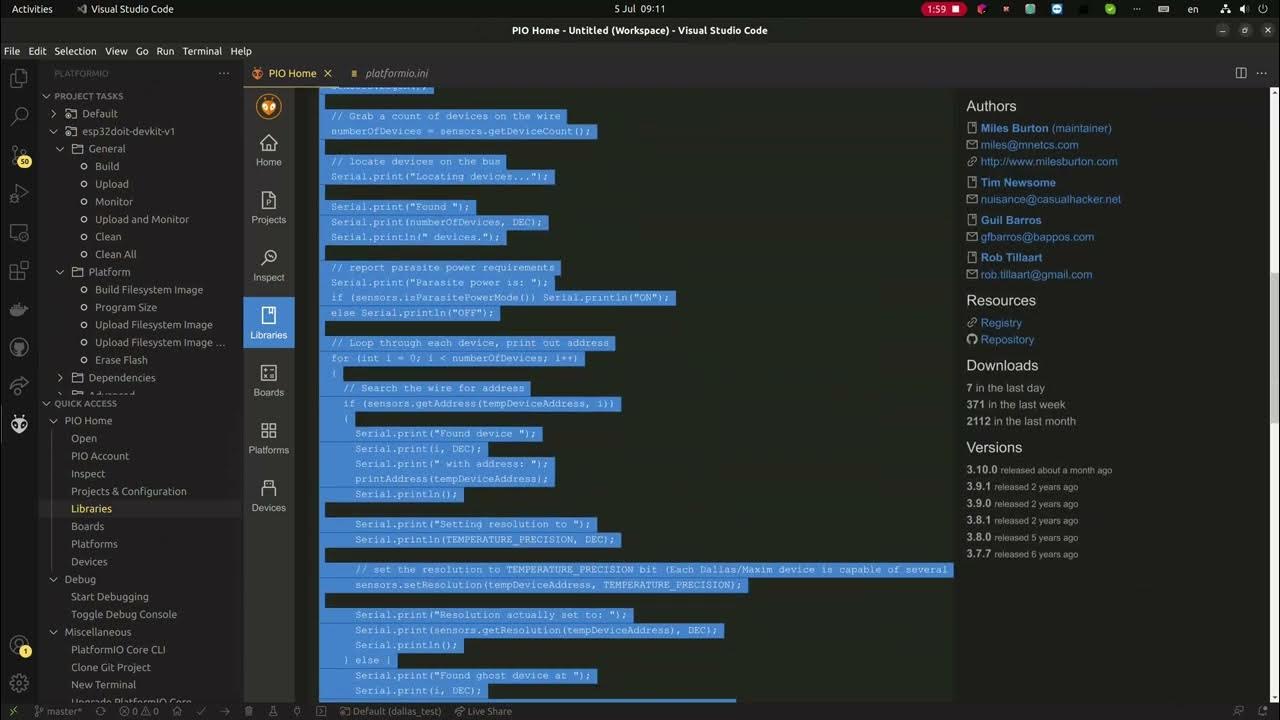 Adding a library to a PlatformIO project in vscode - YouTube