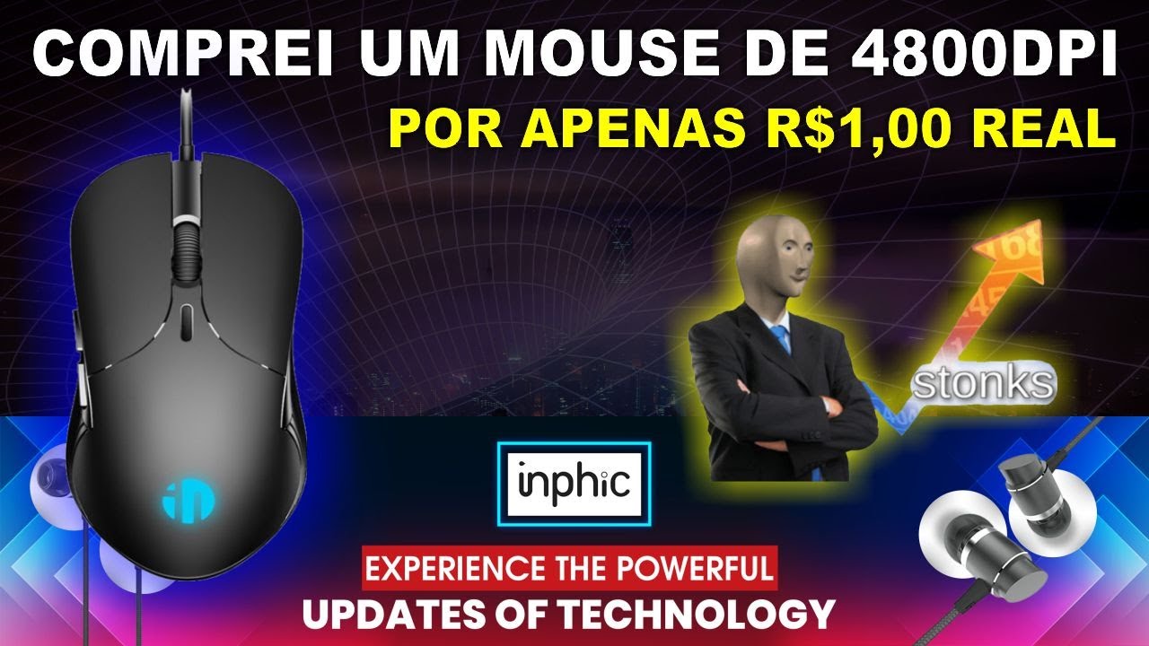 COMPREI UM MOUSE DE 4800DPI POR 1 REAL - INPHIC PB1 - YouTube