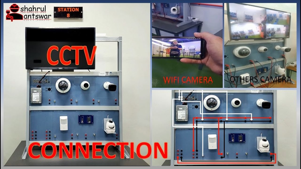 cctv wiring connection installation | pemasangan cctv - YouTube