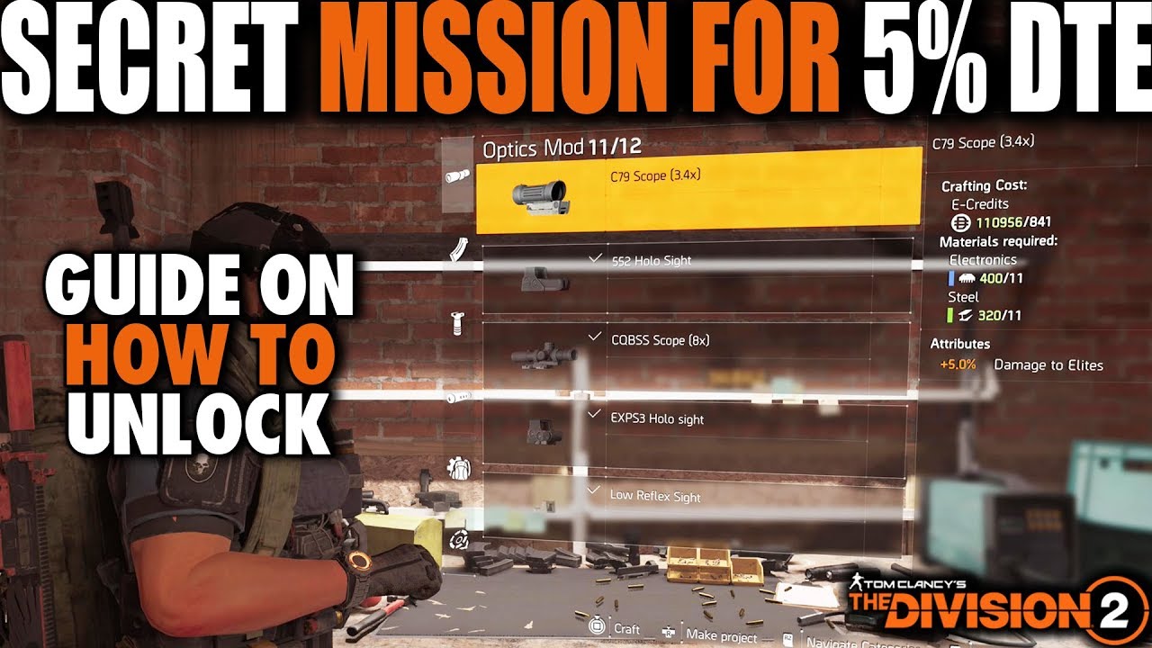 THE DIVISION 2 | HOW TO GET THE 5% DTE SCOPE FROM THE SECRET MISSION ...