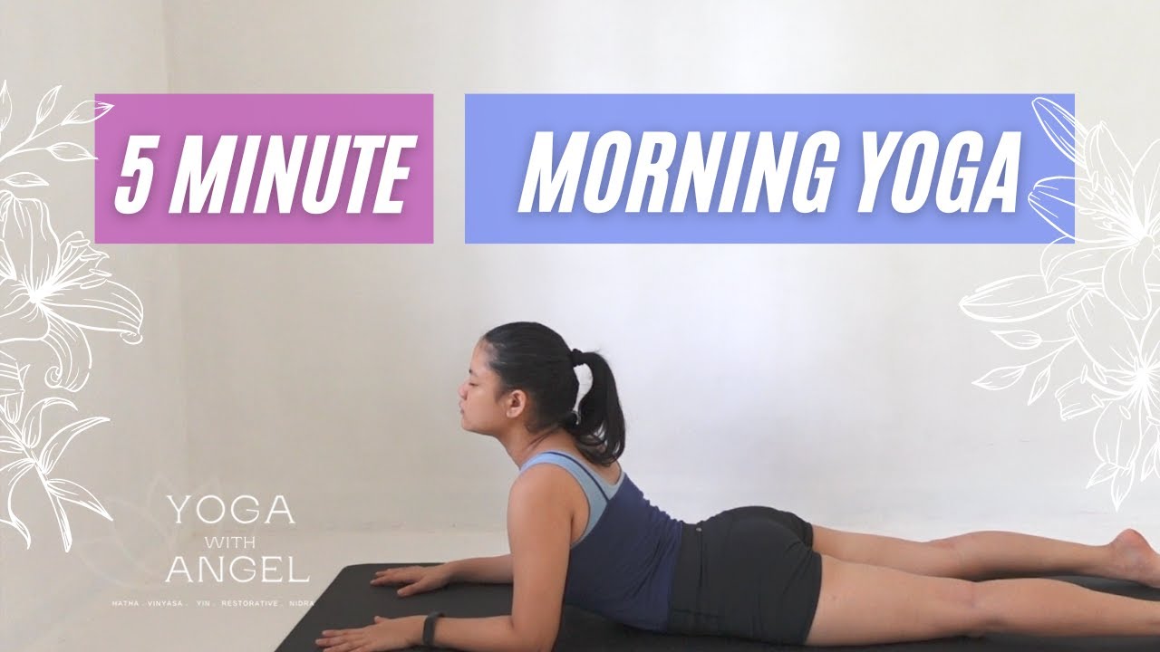 5 MINUTE MORNING YOGA | Yoga for Beginners | Yoga with Angel - YouTube