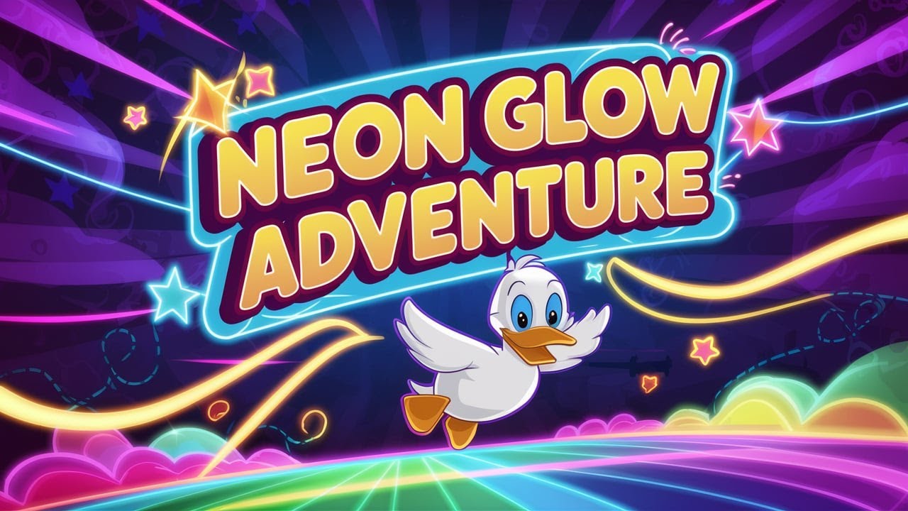 Neon Glow Adventure: Colorful Duck in a Vibrant Neon World | Kids Fun ...