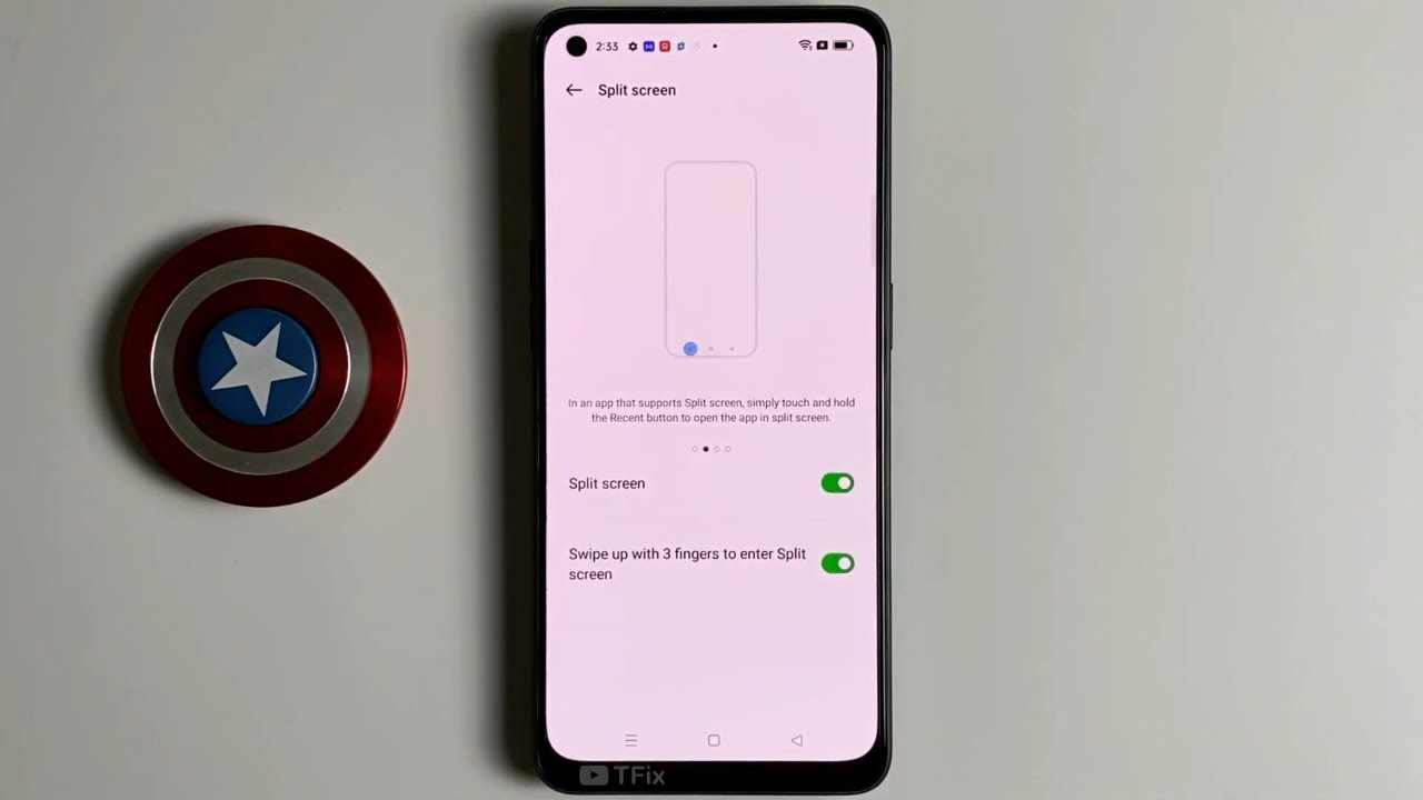 Simply touch and hold the Recent button to open the app in split screen ...
