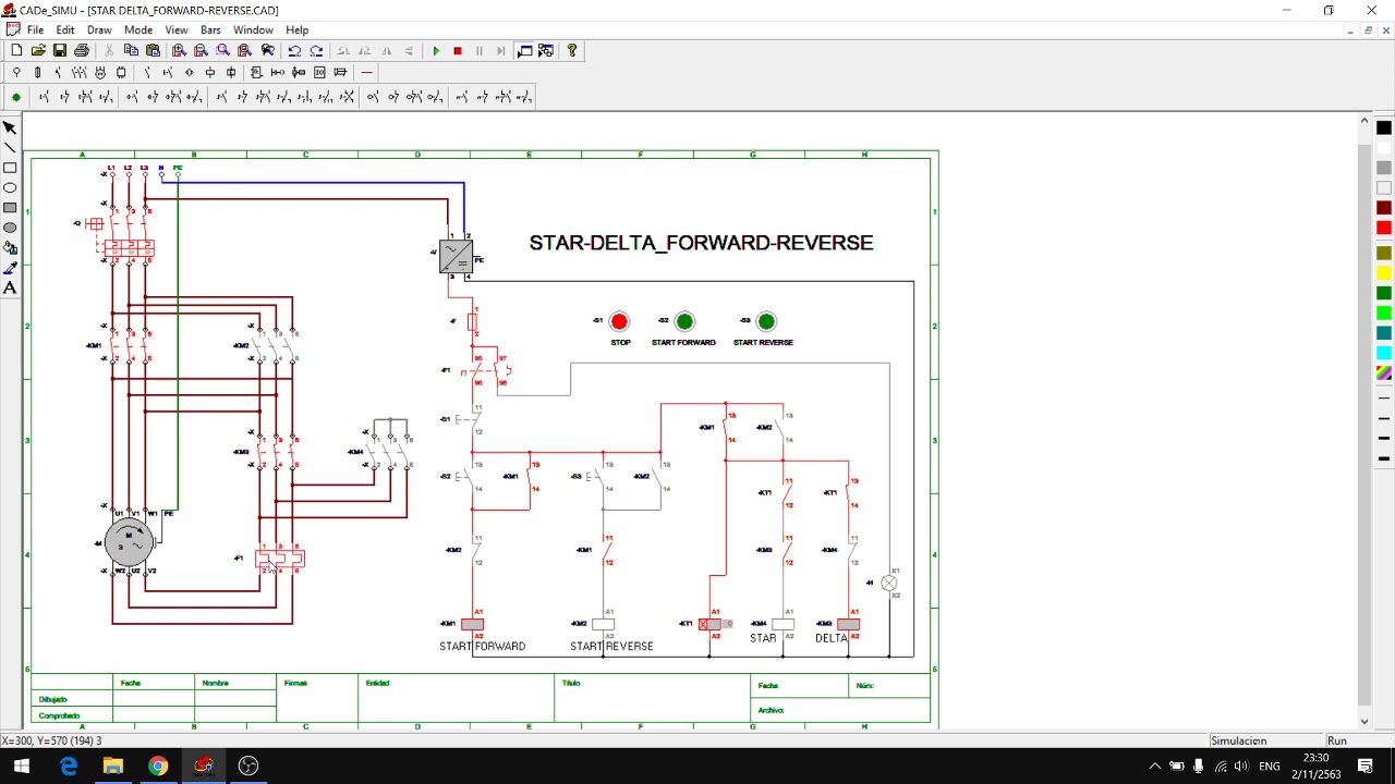 28 STAR DELTA FORWARD REVERSE CIRCUIT - YouTube