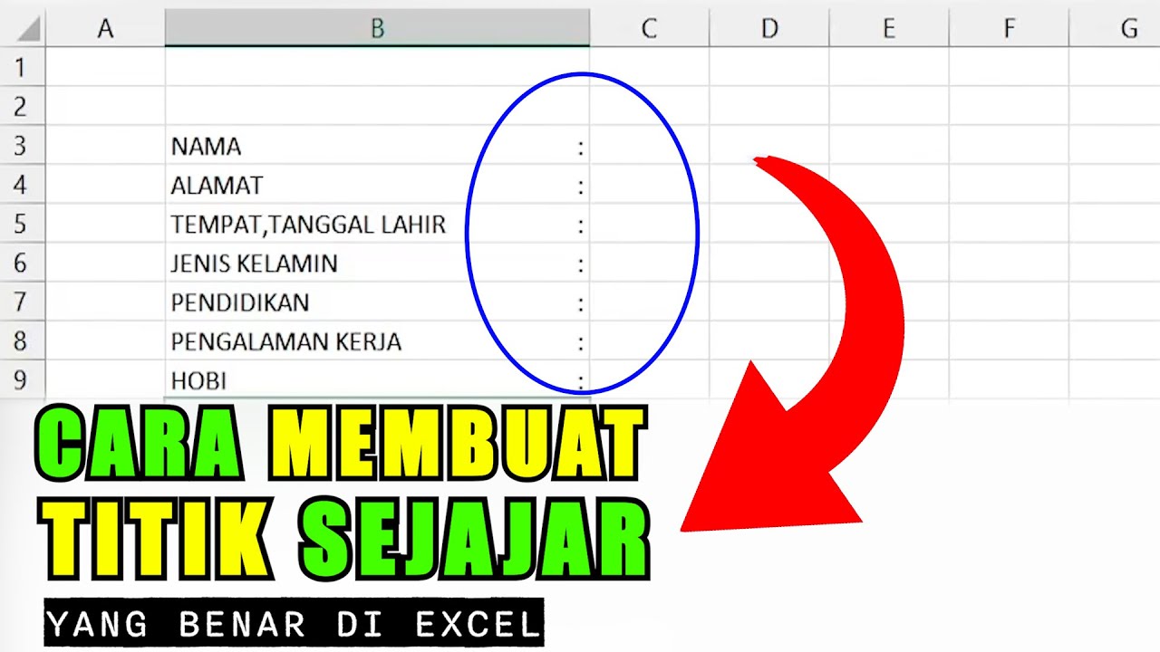 Cara Paling Benar Membuat Titik 2 Dua Sejajar di Excel - YouTube