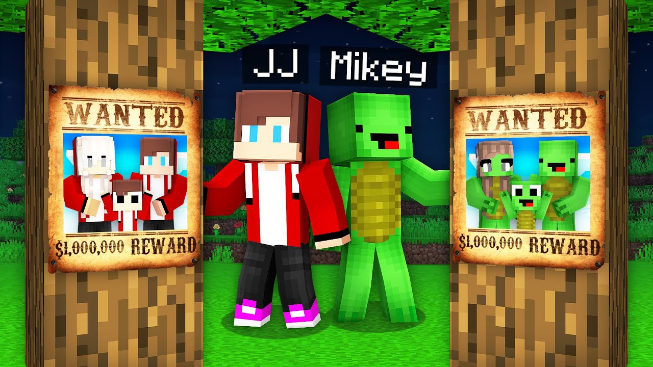 JJ Family and Mikey Family are WANTED in Minecraft - Maizen - YouTube