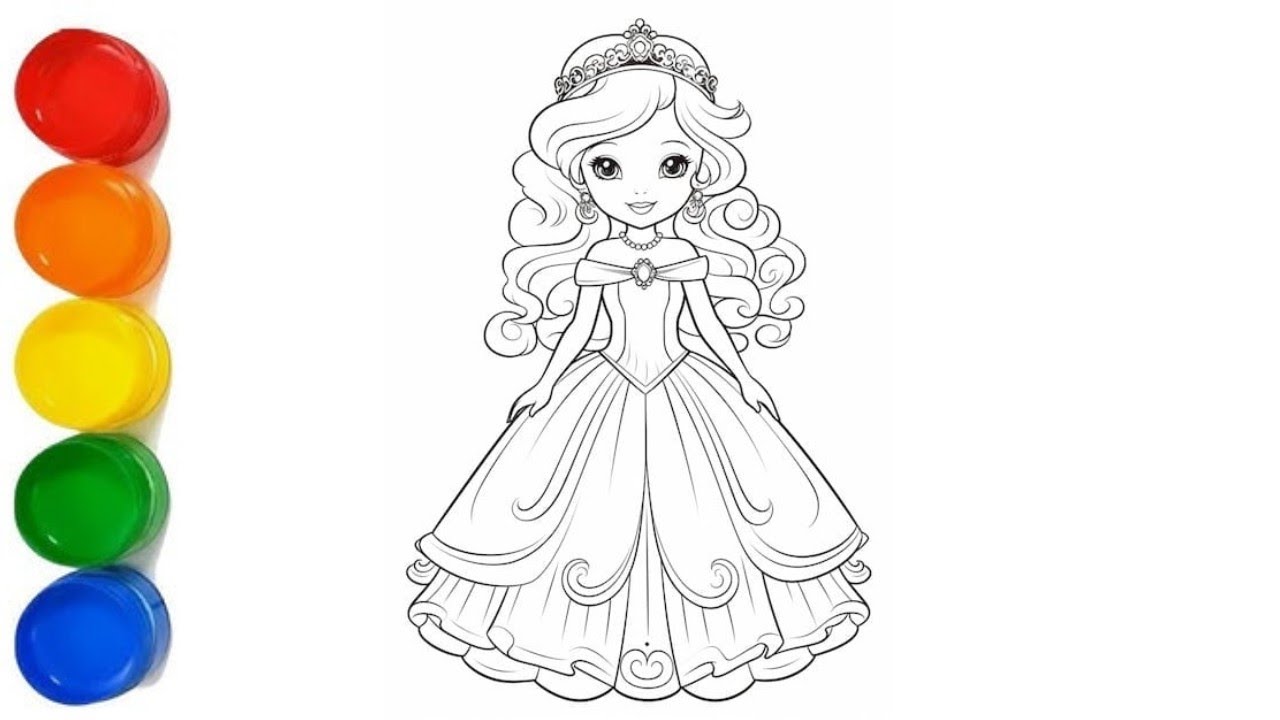 Doll drawing easy ll Doll drawing with colour ll Step by step ll ...