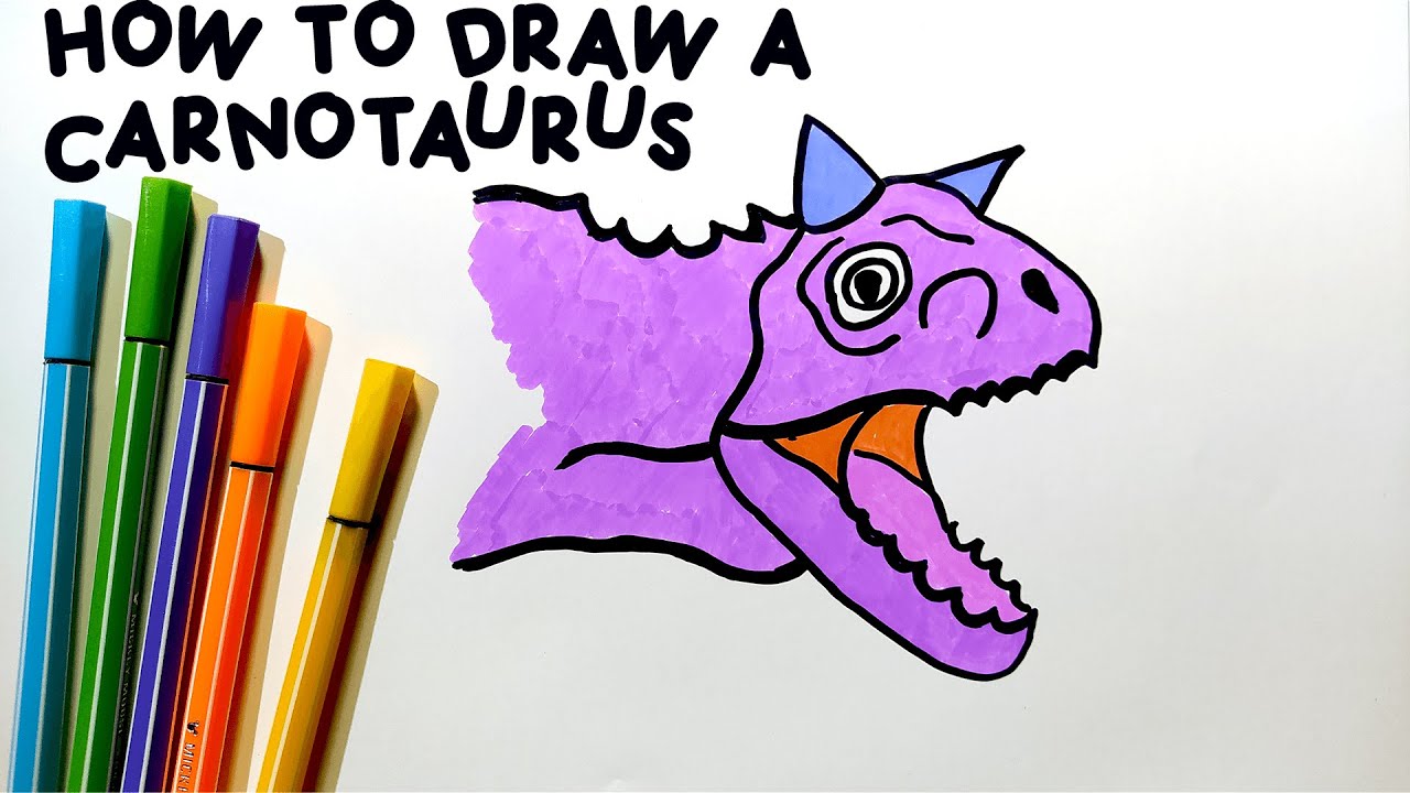 How To Draw A Fantastic Carnotaurus |Drawing Dinosaur - YouTube