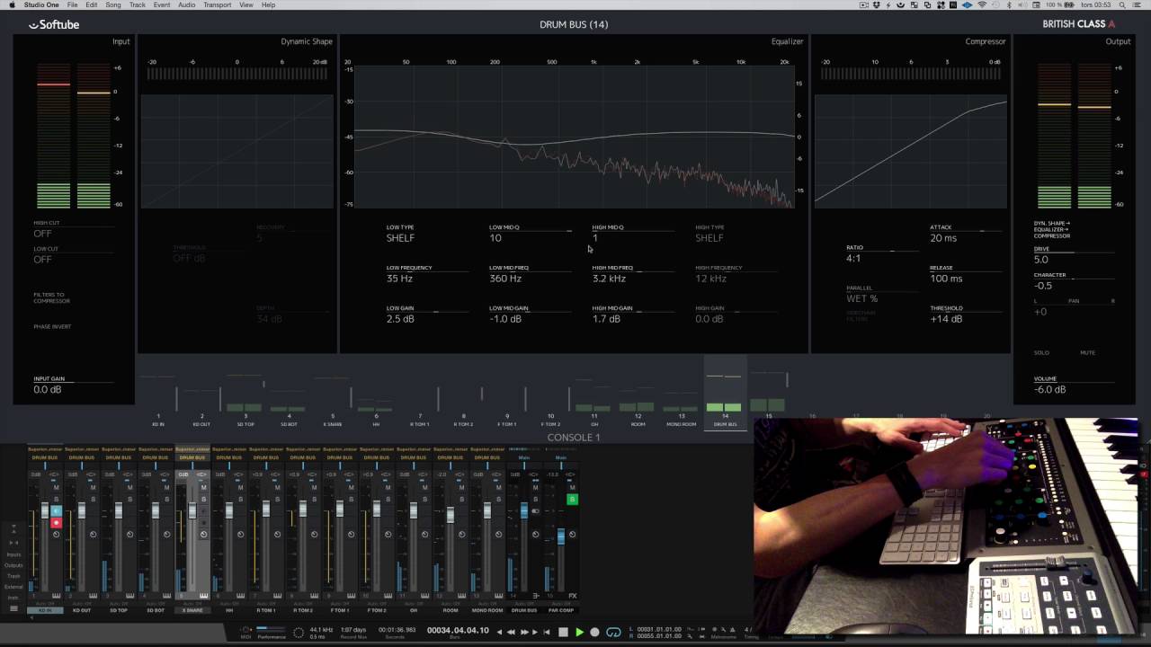 Softube Console 1 - British Class A - On Drumbus - YouTube