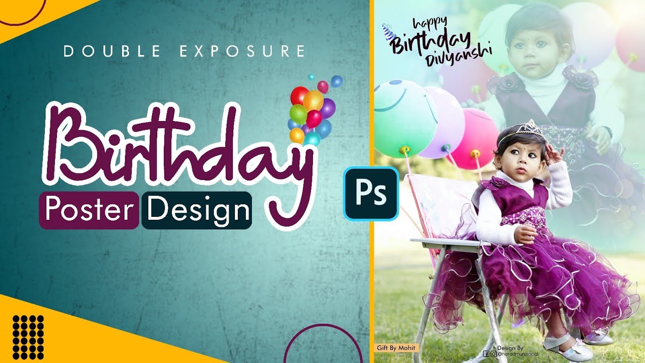 Blend Art and Celebration: Double Exposure Birthday Poster in Photoshop ...