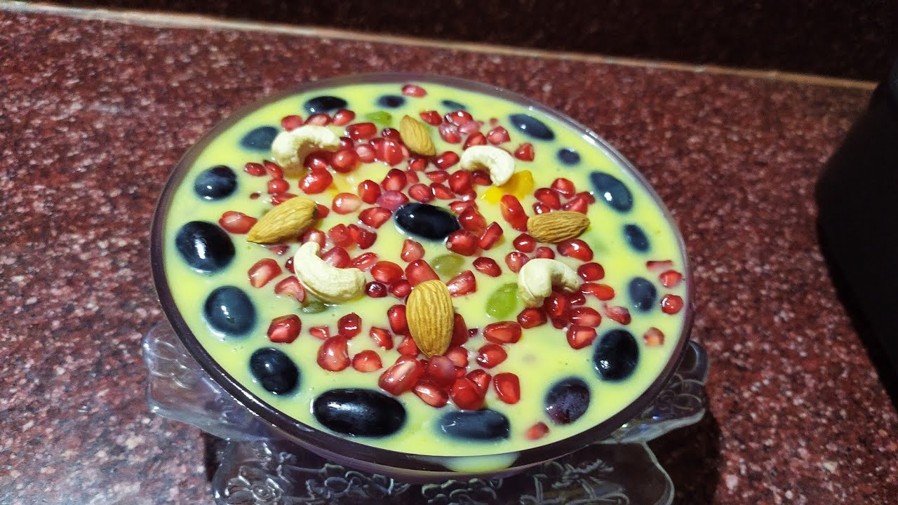 Fruit Custard (Sweet Dish) Recipe - YouTube