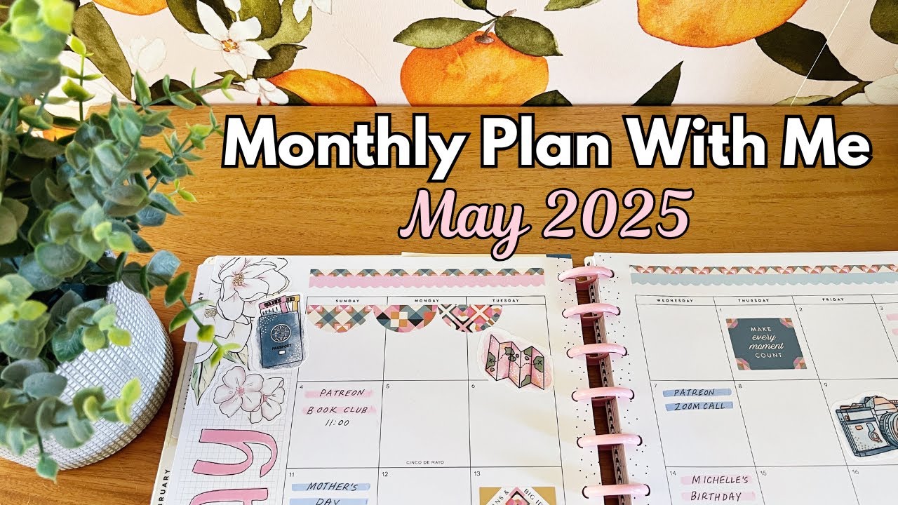 May 2025 Monthly Plan With Me - Big Happy Planner | Pink and Blue - YouTube