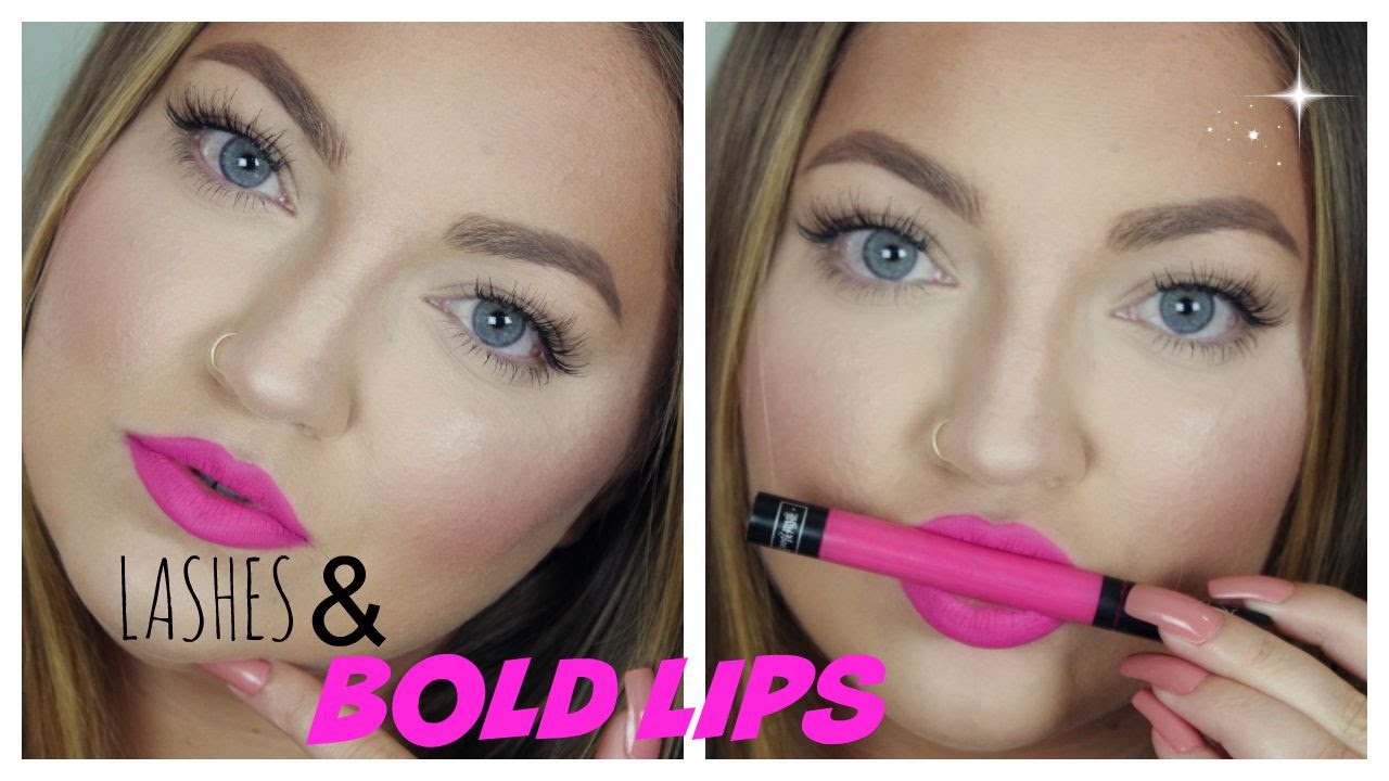 Lashes And Bold Lips Tutorial - YouTube