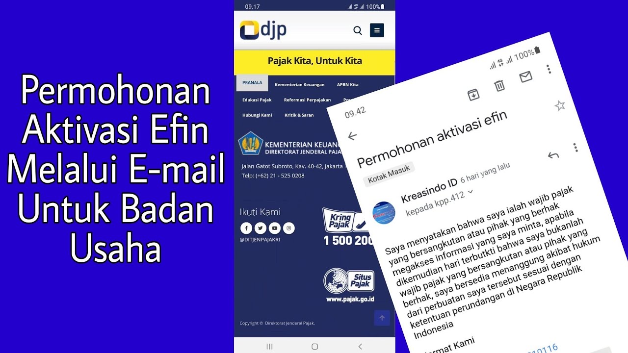 permohonan efin via email untuk badan usaha - YouTube