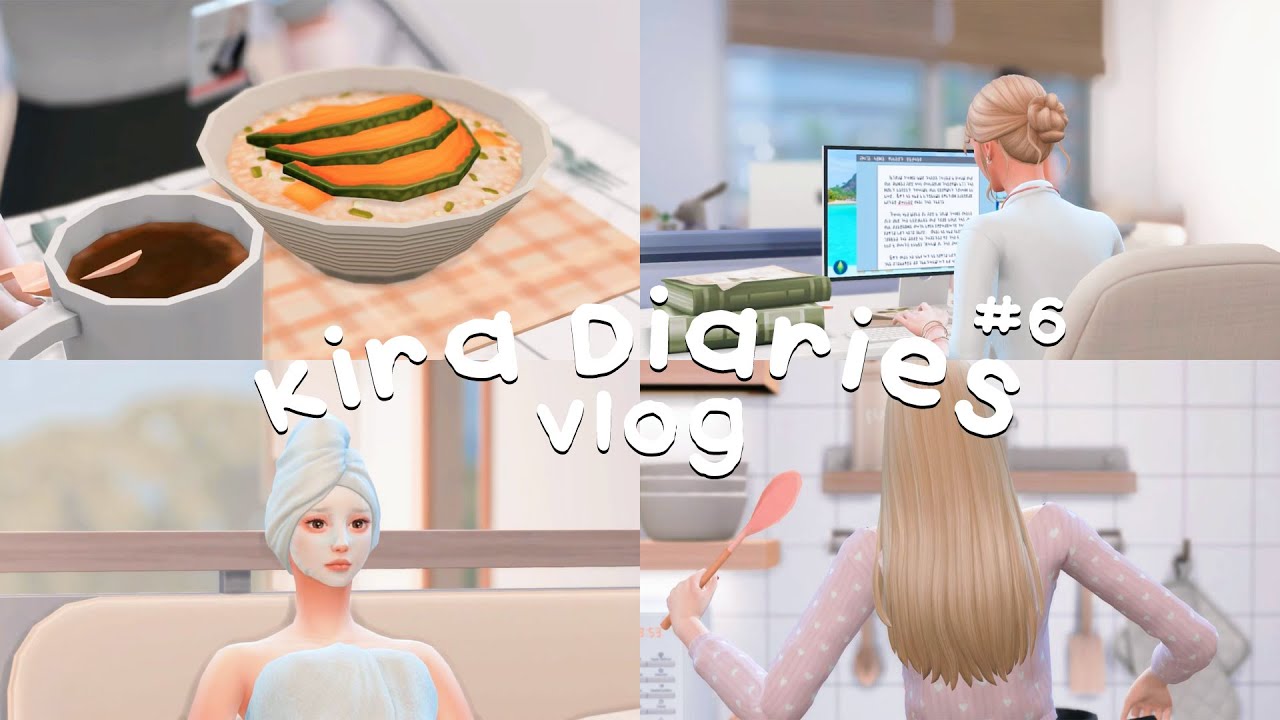 [The sims4] Vlog // Kira diaries #6 // Workday, Bouquet, Facial mask ...