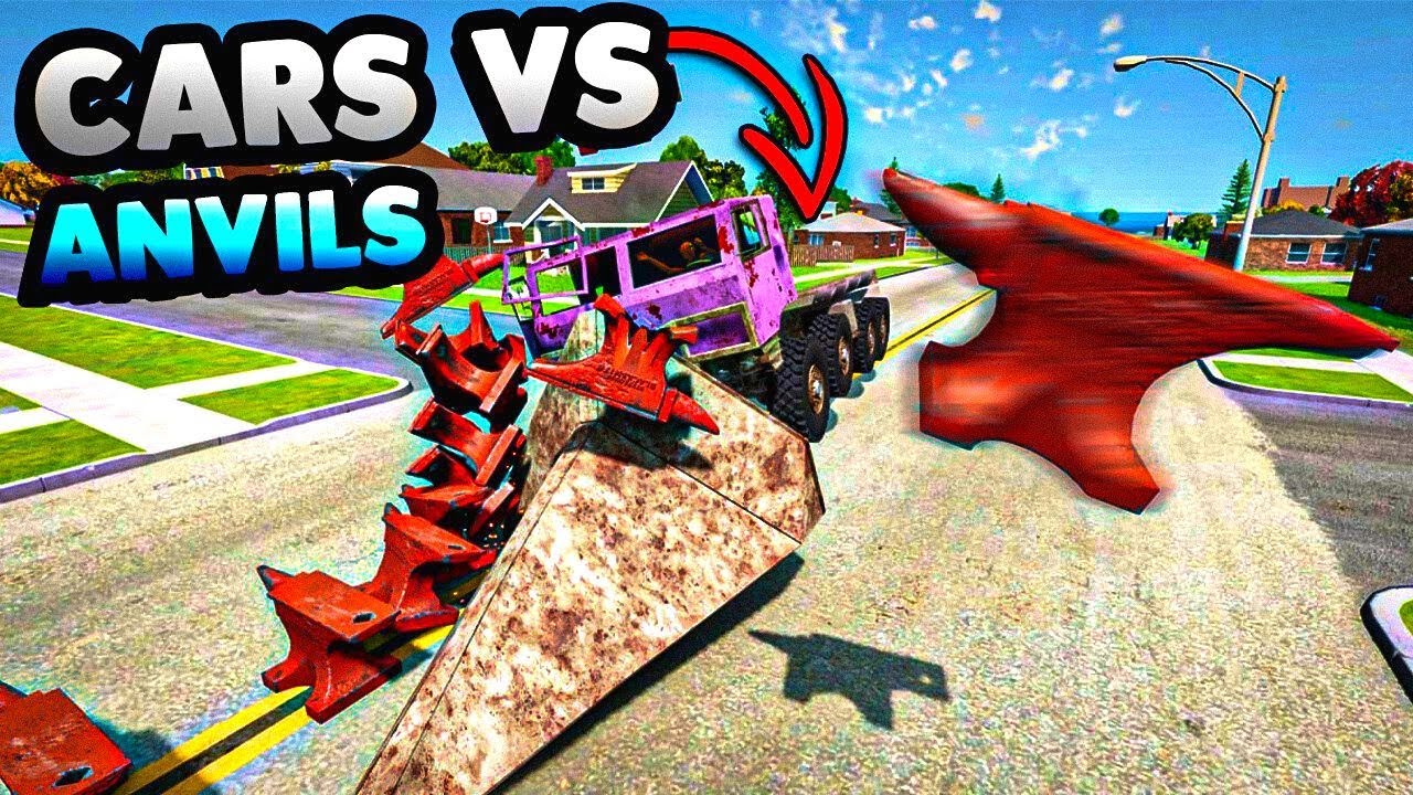 Cars vs Anvils - BeamNG.Drive - YouTube