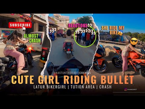 cute girl riding bullet🥰 public reaction🔥🔥latur city🚩