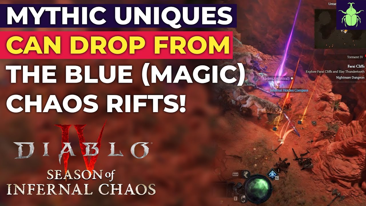 Diablo 4: Mythic Uniques can DROP from Blue (Magic) Chaos Rifts! - YouTube