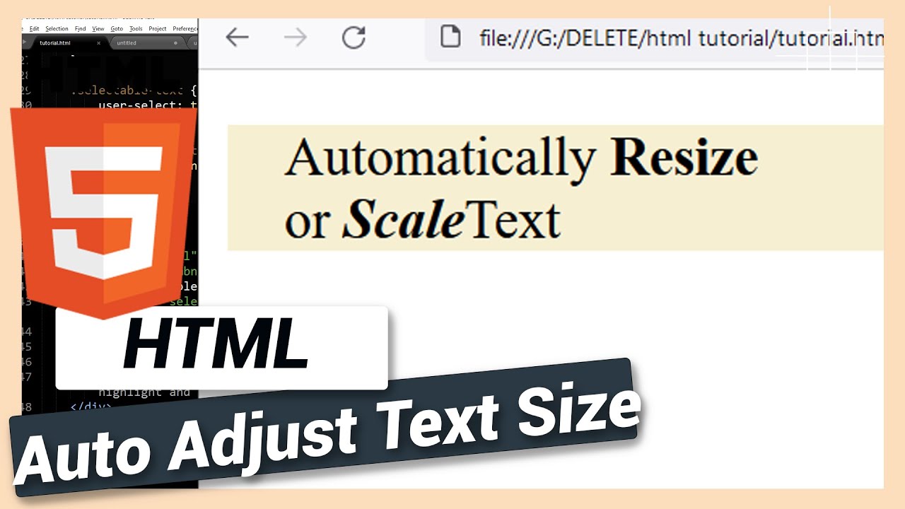 Automatically Adjust Text Size Html And Css Tutorial Youtube 5267
