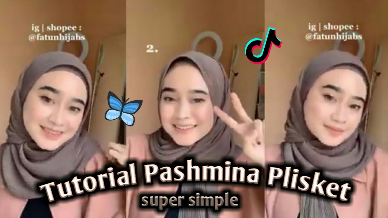 tutorial pashmina plisket Super Simple😍 ||viral tiktok - YouTube