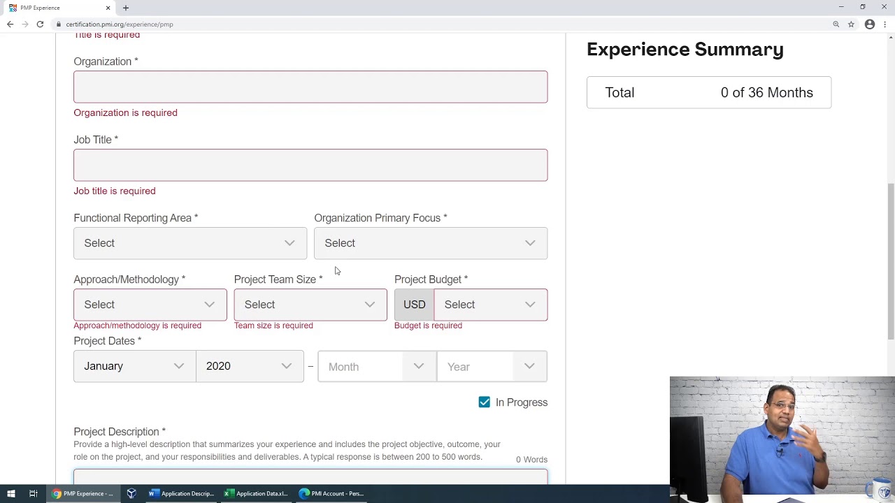 PMP Application 2021 Your Experience 5/7 - YouTube