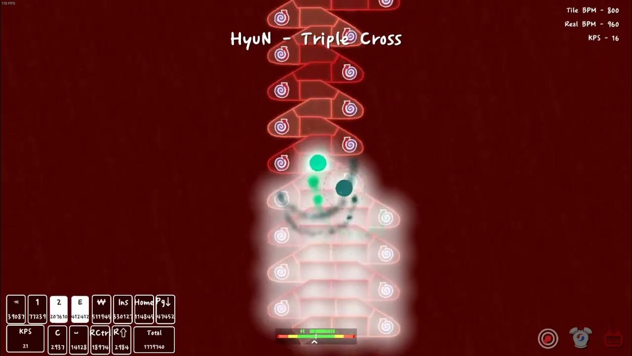 [ADOFAI 18] Triple Cross Strict Clear!! (99%+ Accuracy) - YouTube