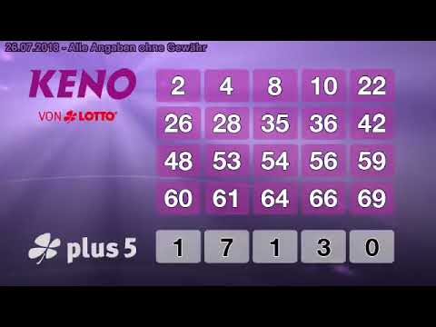 KENO Ziehung vom 26.07.2018
