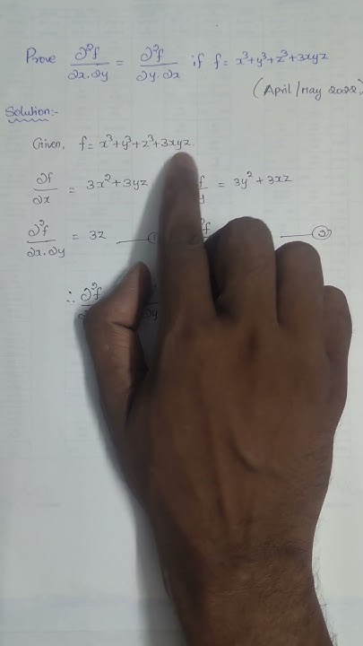 Partial derivatives | Function of Several Variables |MA3151#shorts # ...