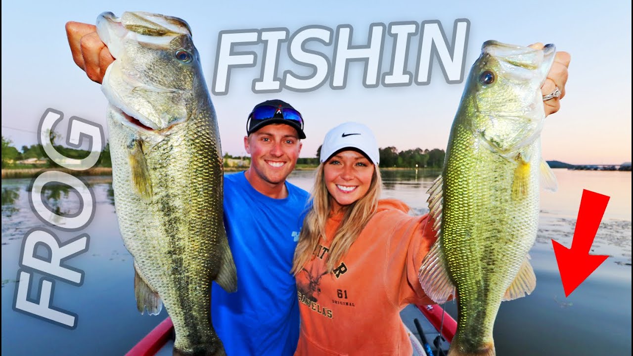 FROG Fishing for BIG BASS on Lake Guntersville! (Topwater Fishing ...