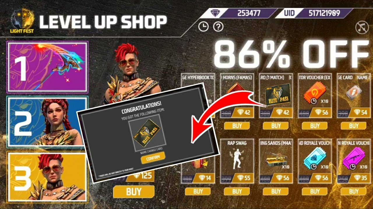 FREE FIRE LEVEL UP SHOP EVENT|LEVEL UP SHOP| - YouTube