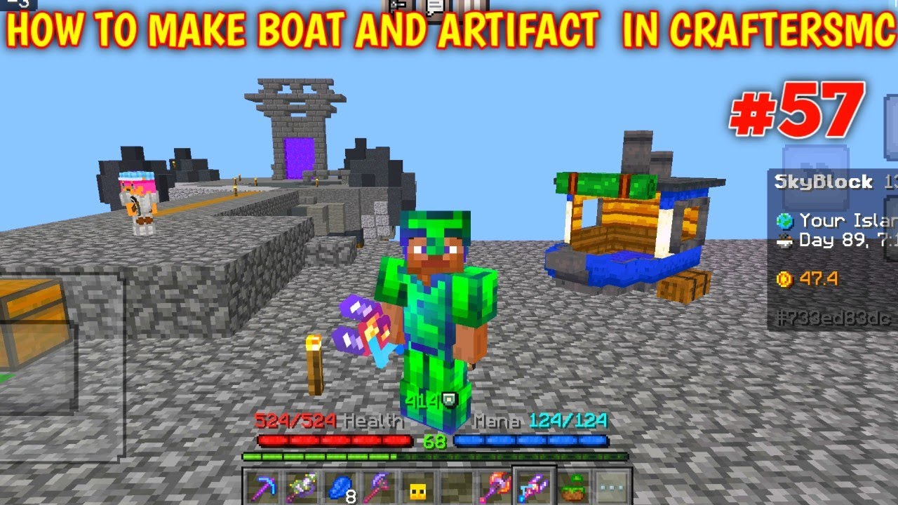 craftersmc skyblock ep 57 | how to make boat in craftersmc | make ...