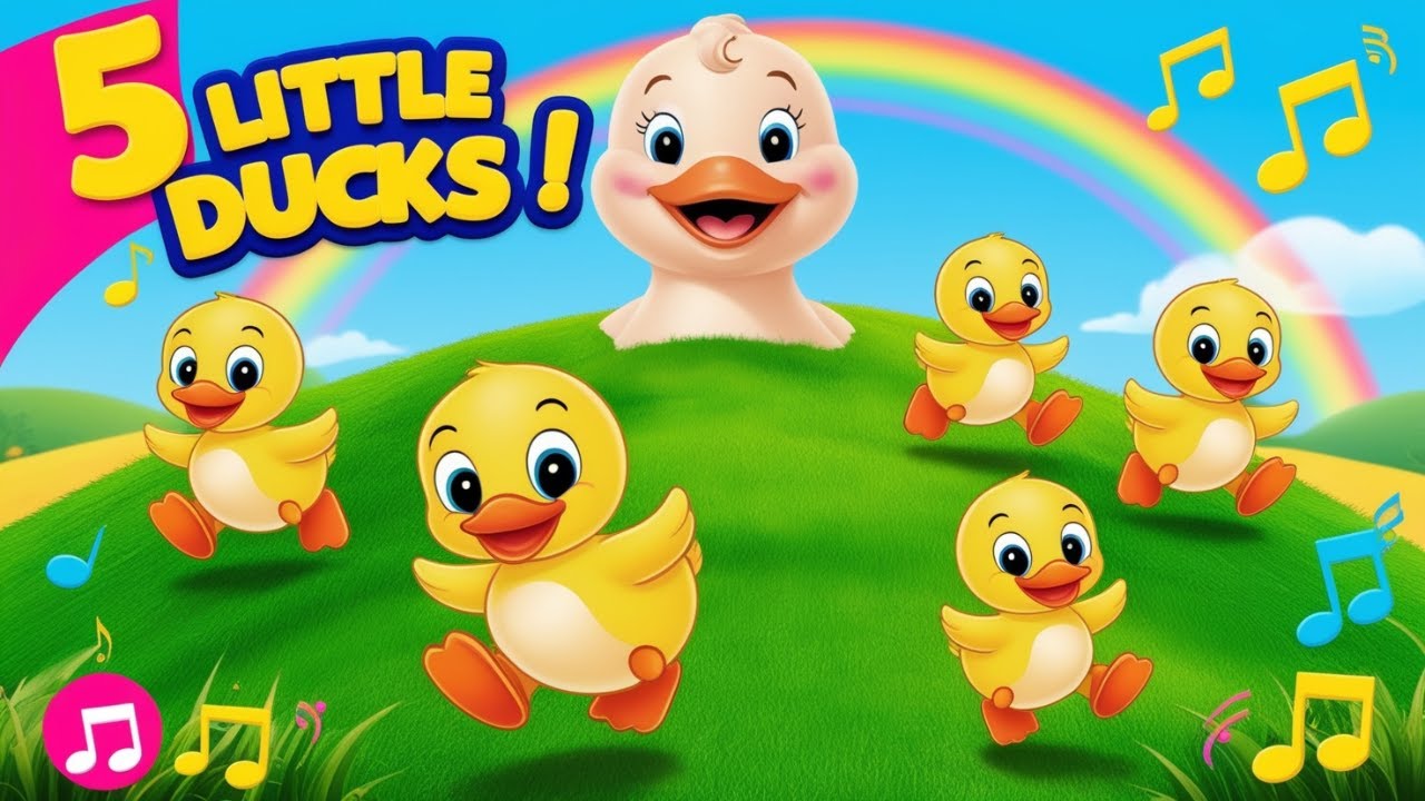 The Journey of 5 Little Ducks| Sing-Along for Children| Nursery Rhyme ...