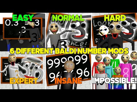 ALL Different Baldi Number Mods in Baldi's Basics! (Difficulty)
