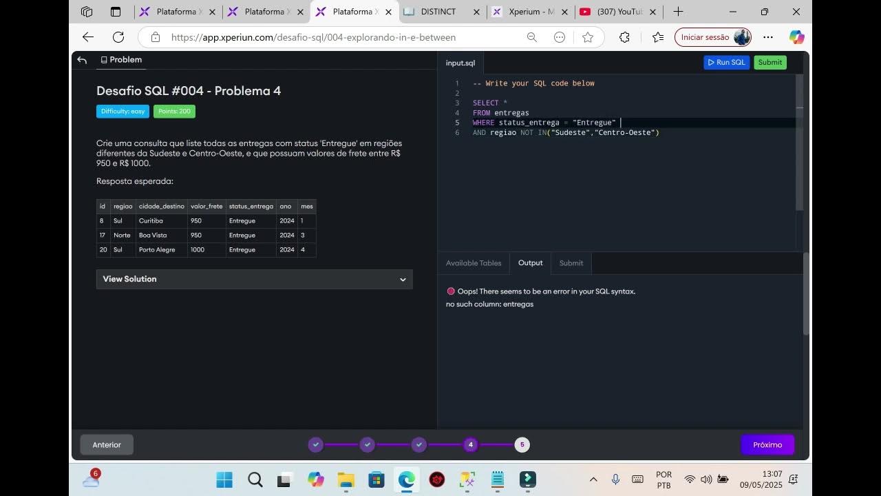 Desafio SQL Between e IN - YouTube