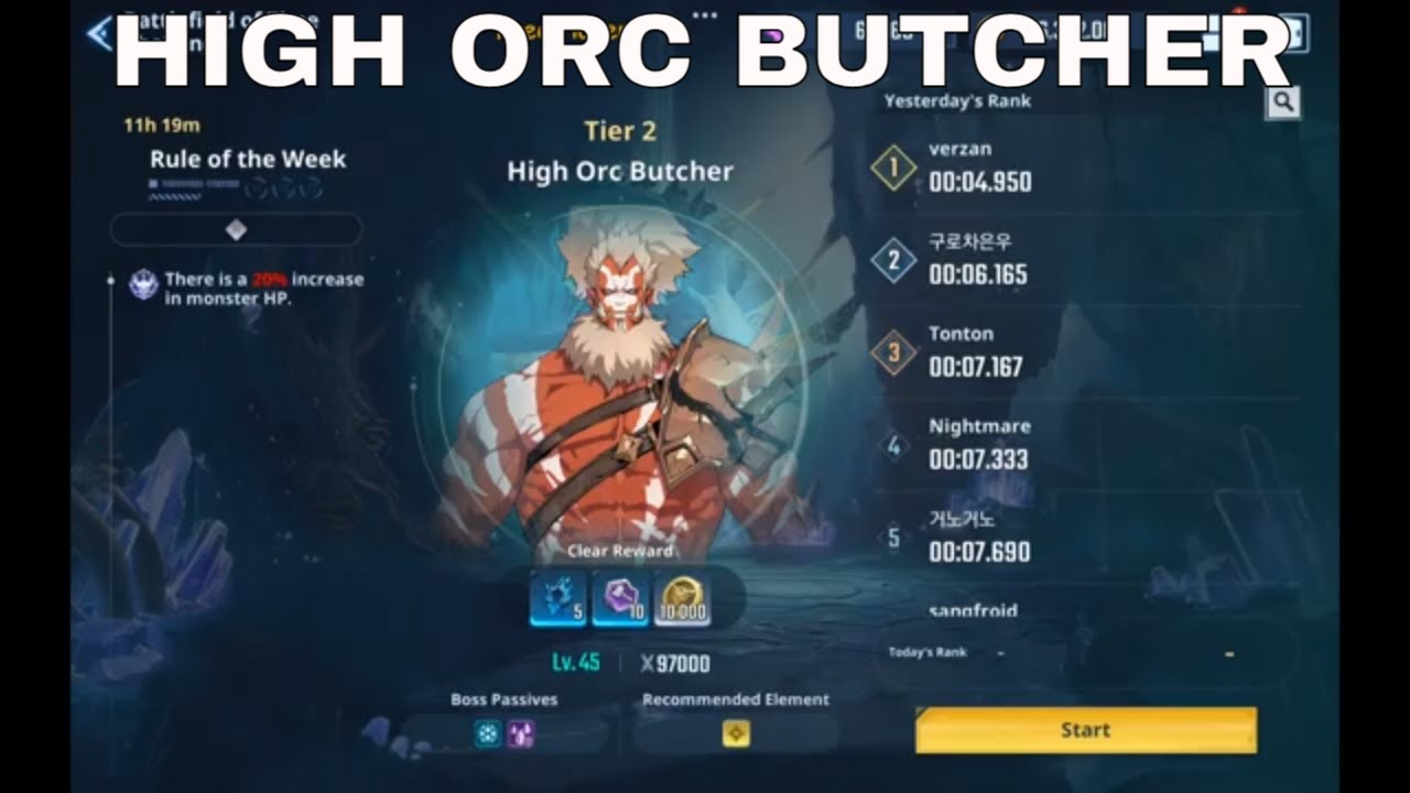 LV 45. HIGH ORC BUTCHER SOLO LEVELING : ARISE - YouTube