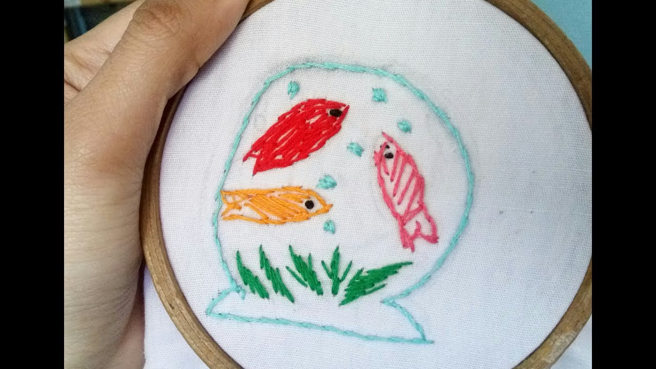 AQUARIUM EMBROIDERY/FISH EMBROIDERY/EMBROIDERY TUTORIAL - YouTube