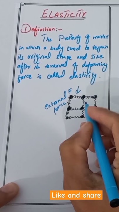 Define elasticity with simple example #physics #class9 #viral - YouTube